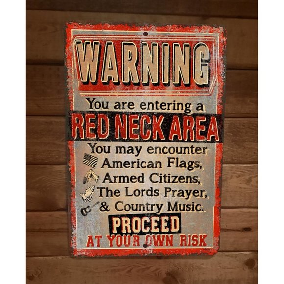 Unbranded | Art | Warning You Are Entering A Red Neck Area 8x2 Metal ...